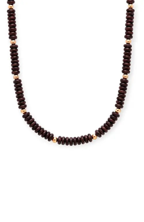 CUFFED BY NANO Dark Chocolate And 14k Gold Filled Beaded Necklace