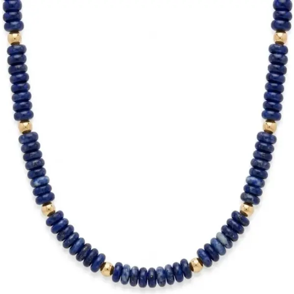 CUFFED BY NANO Lapis Lazuli And 14k Gold Filled Beaded Necklace