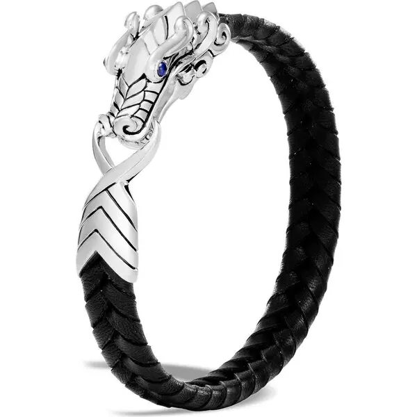 John Hardy Legends Naga Leather Bracelet - Silver