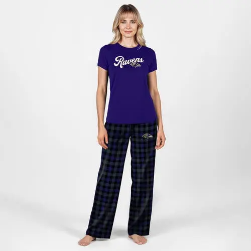 CONCEPTS SPORT Black Baltimore Ravens Highland Sleep Set - Purple