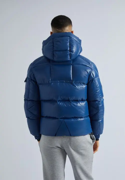 JACK1T Hooded Down Puffer Jacket - Blue Moon/black