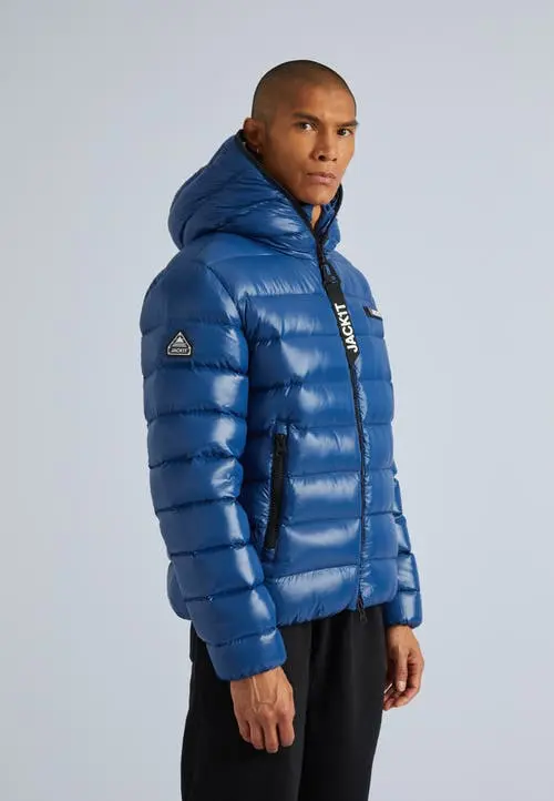JACK1T Hooded Insulated Down Jacket - Blue Moon