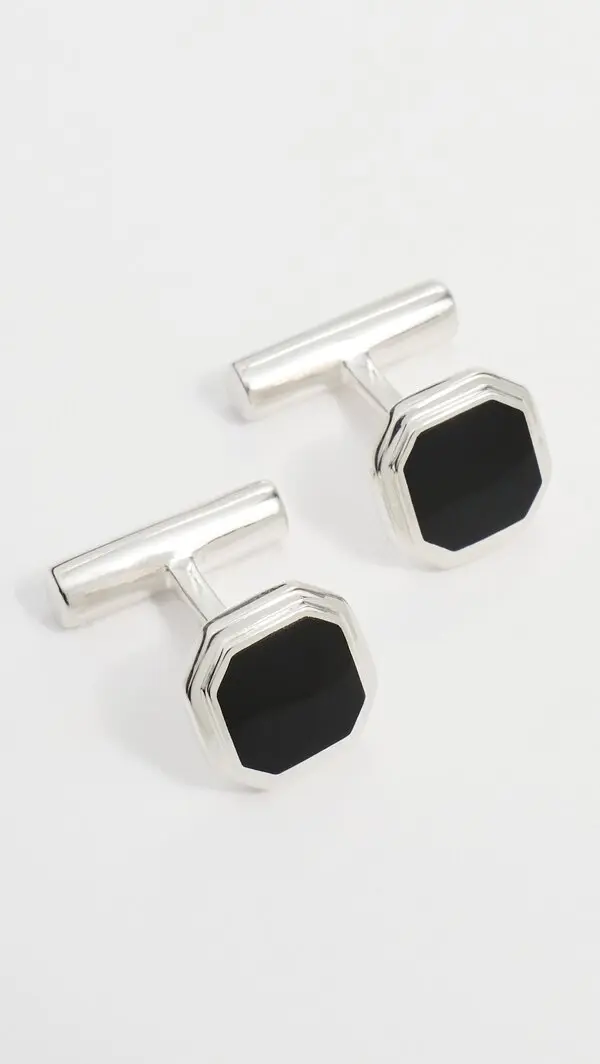 Shinola Onyx Octagonal Inlay Cufflinks