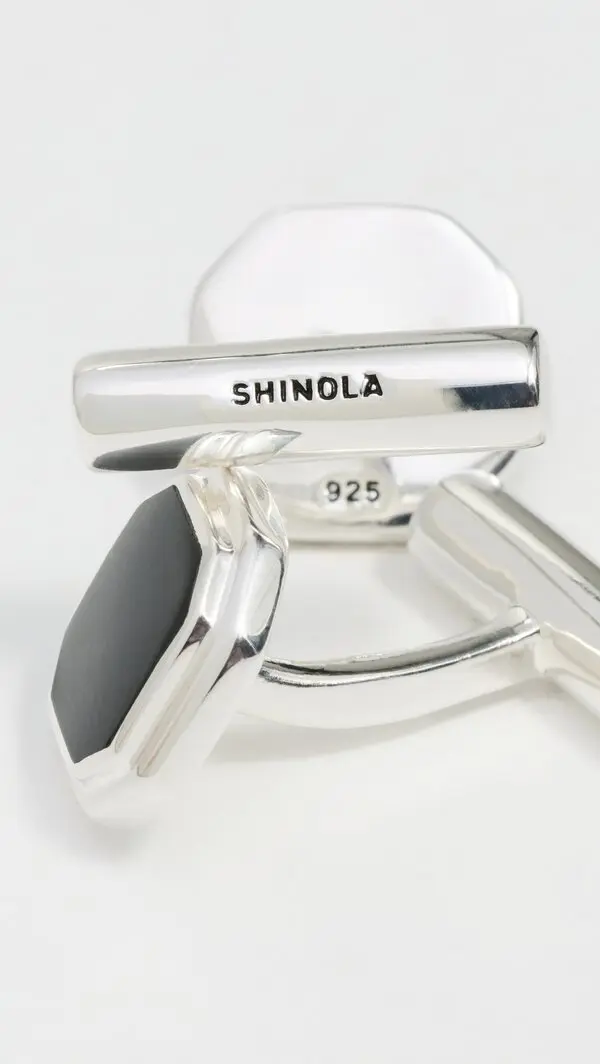 Shinola Onyx Octagonal Inlay Cufflinks
