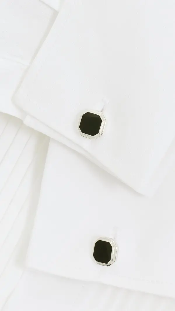 Shinola Onyx Octagonal Inlay Cufflinks