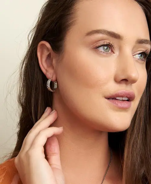 DEVATA 25mm Filigree Hoop Earrings