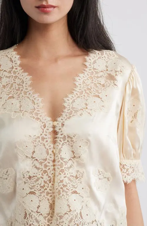 DÔEN Idella Lace Silk Top