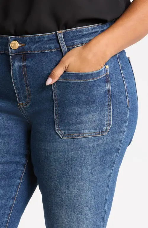 Kut From The Kloth Natalie Patch Pocket Mid Rise Flare Jeans
