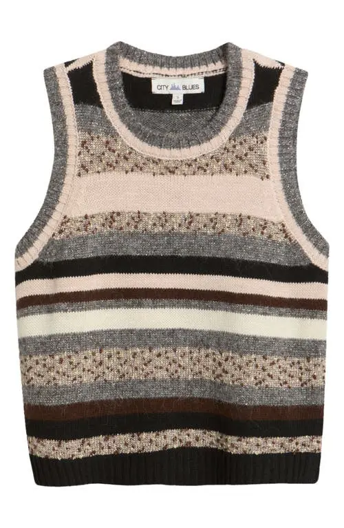 CITY BLUES Multi Stripe Sweater Vest
