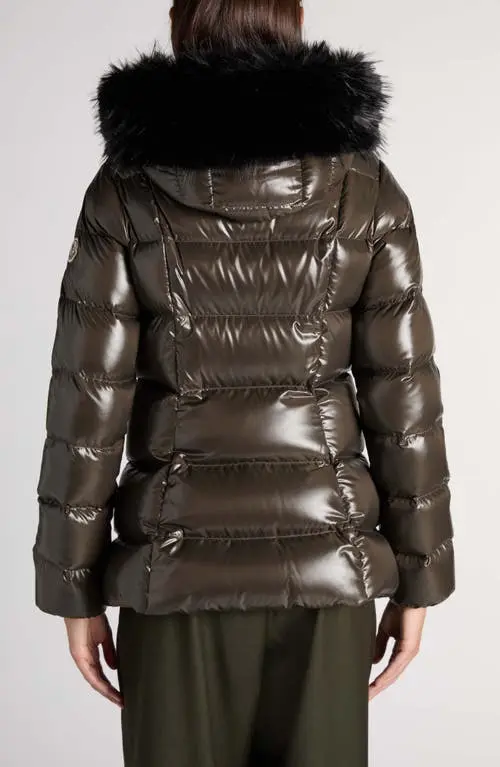 Moncler Fulmar Down Puffer Jacket With Faux Fur Trim