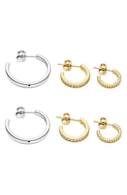 Argento Vivo Set Of 3 Huggie Hoop Earrings - Gold/silver
