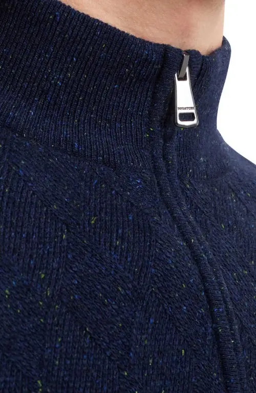 Bugatchi Wool & Cashmere Blend Quarter Zip Sweater - Navy