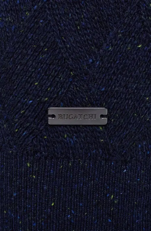 Bugatchi Wool & Cashmere Blend Quarter Zip Sweater - Navy
