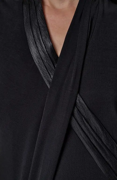 Donna Karan New York Sleeveless Top With Faux Leather Trim