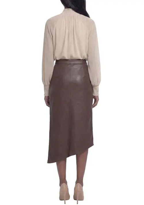 AREA STARS Bailey Skirt Asymmetrical Hem Midi Skirt