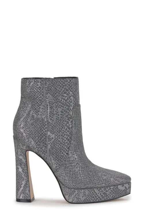 Jessica Simpson Nerix Croc Embossed Platform Bootie - Pewter