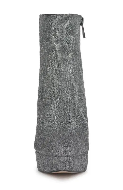 Jessica Simpson Nerix Croc Embossed Platform Bootie - Pewter