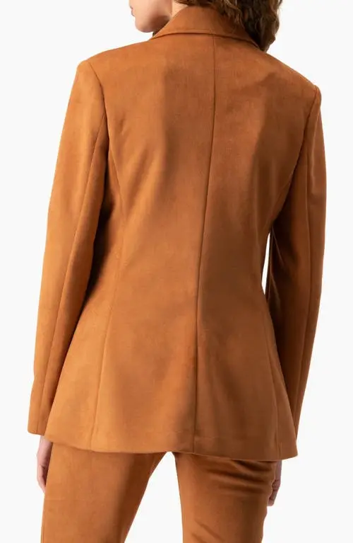 IVONNE Double-breasted Faux Suede Blazer