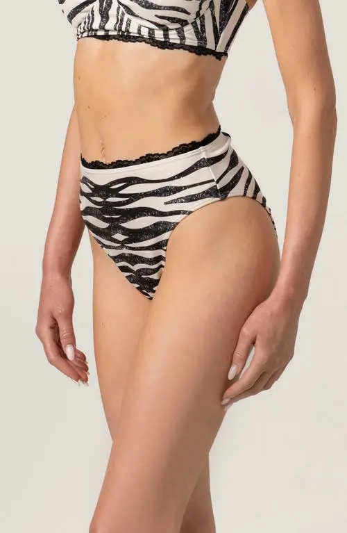 JESSIE ZHAO NEW YORK Zebra Stripe Bikini Bottom