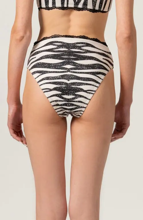JESSIE ZHAO NEW YORK Zebra Stripe Bikini Bottom