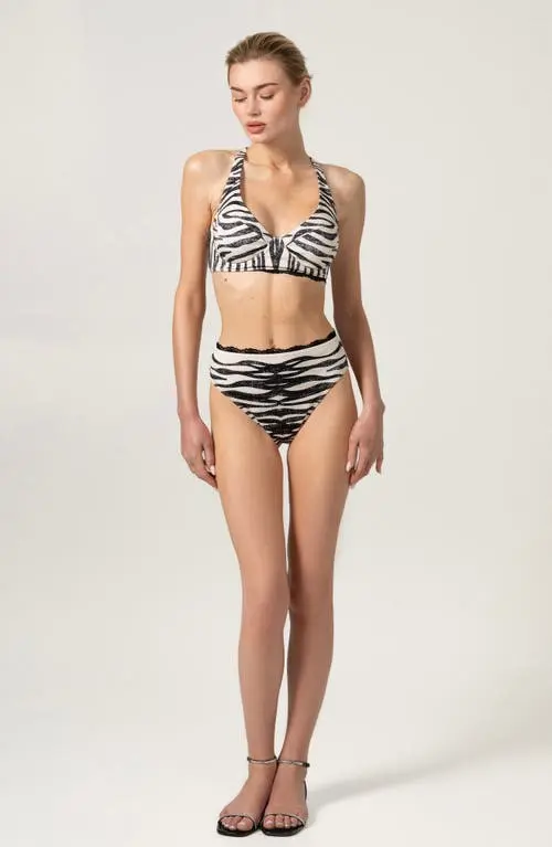 JESSIE ZHAO NEW YORK Zebra Stripe Bikini Bottom