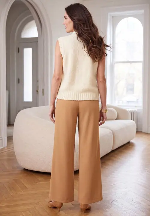 JESSICA LONDON The Effortless Drawstring Wide Leg Pant - Camel