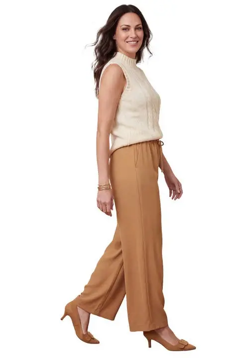 JESSICA LONDON Wide Leg Pants - Camel