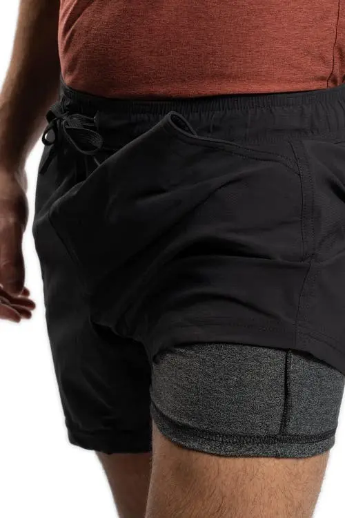 PETER MANNING NYC Workout Shorts 5 Inch - Dark Grey