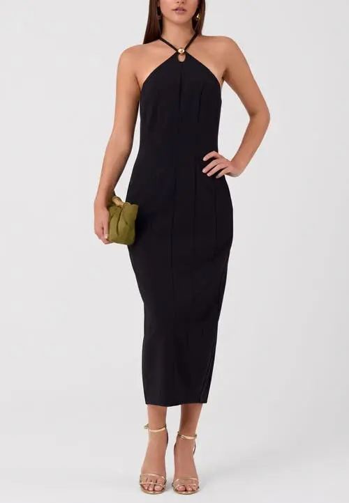 Rachel Rachel Roy Avalon Halter Neck Midi Dress - Black