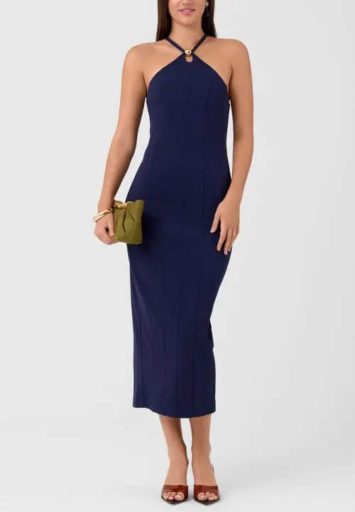 Rachel Rachel Roy Avalon Halter Neck Midi Dress - Deep Indigo