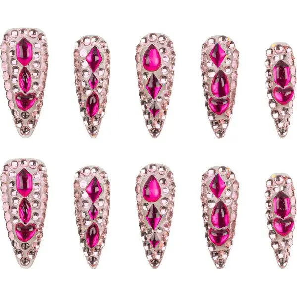 3H NAILS Diamond Diva Long Almond Press-on Nails