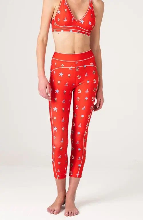 JESSIE ZHAO NEW YORK Tides High-waisted 7/8 Leggings - Red