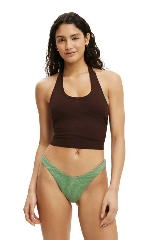Cotton:on Maya Knit Halter Top - Toffee Bean