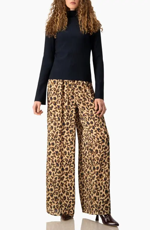IVONNE Animal-print Wide-leg Drawstring Pants