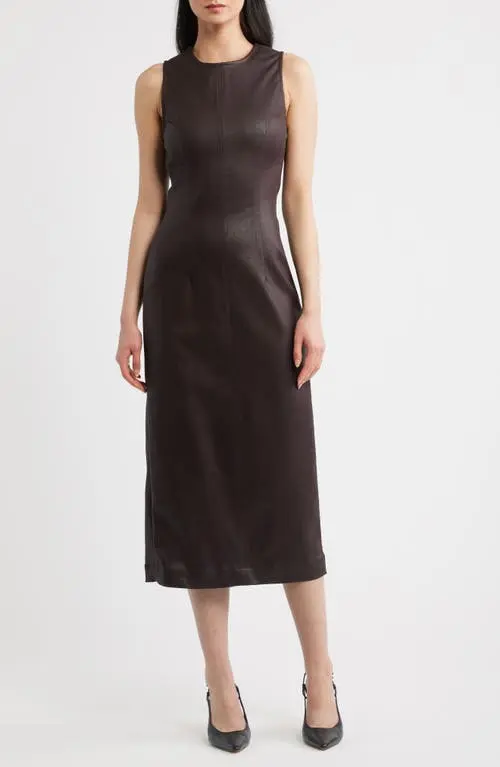 DL1961 Esme Midi Instasculpt™ Wax-coated Denim Dress - Bramble Coated
