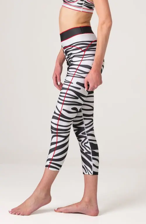 JESSIE ZHAO NEW YORK Zebra Stripe High-waisted 7/8 Leggings