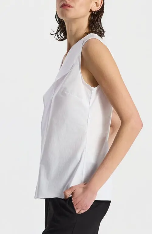 Ronen Chen Riley Sleeveless Collared Cotton Top - White