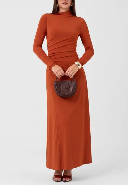 Rachel Rachel Roy Ramy Asymmetrical High Neck Maxi Dress - Picante