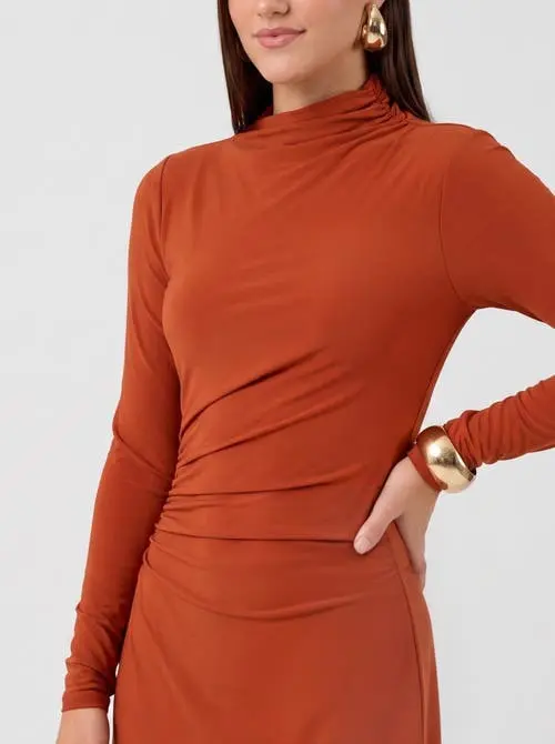 Rachel Rachel Roy Ramy Asymmetrical High Neck Maxi Dress - Picante