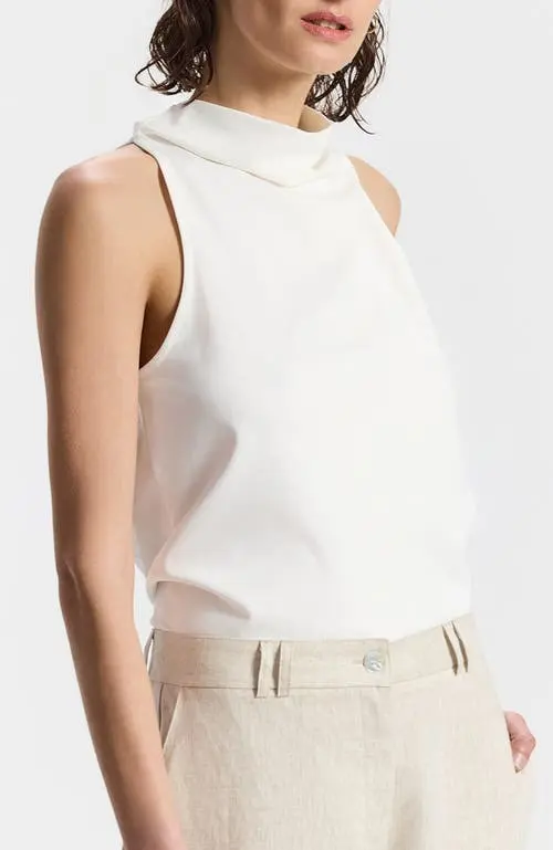 Ronen Chen Yam High-neck Sleeveless Top - White
