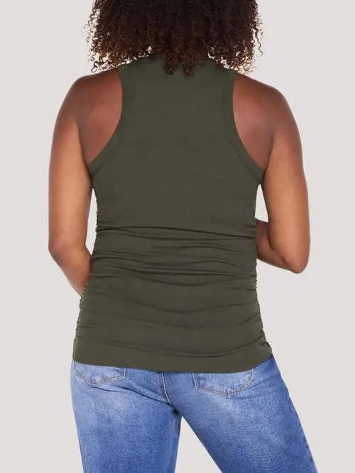Motherhood Maternity Crew Neck Side Ruched Tank - Deep Depths