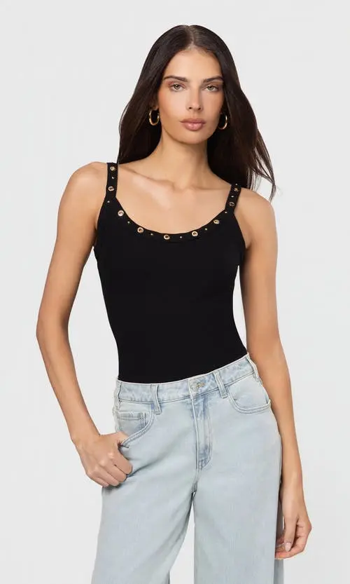 Generation Love Iris Grommet Tank Top - Black
