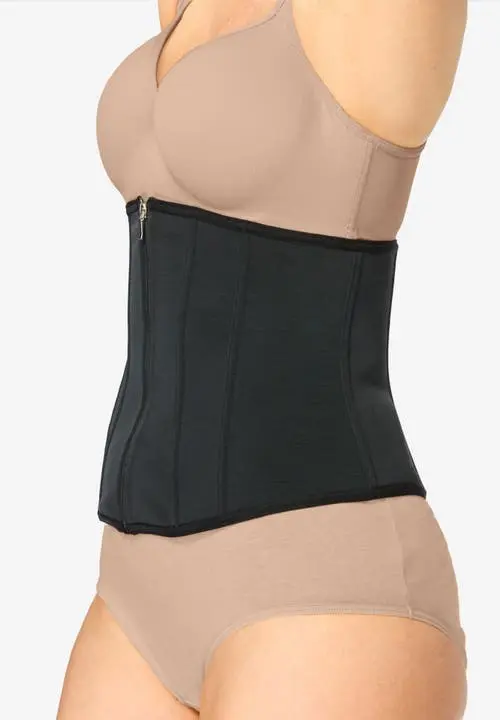 SECRET SOLUTIONS Ultra Firm Flex Zip Corset Waist - Black