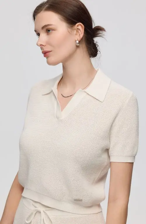 JUANA Noa Open Knit Top - White