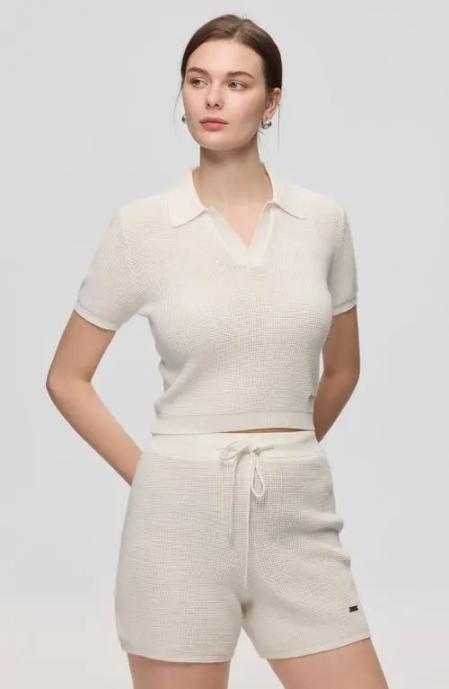 JUANA Noa Open Knit Top - White