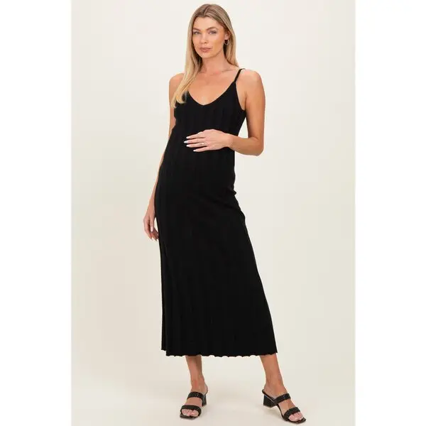 PINKBLUSH Rib Knit Sleeveless Maxi Dress