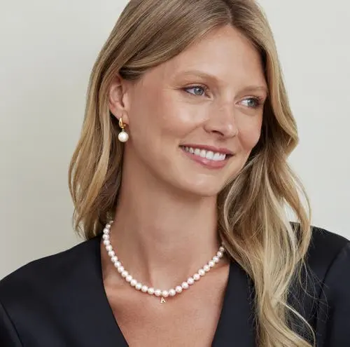 The Pearl Source 7.5-8.0mm Japanese Akoya White Pearl Necklaceaaa Quality - White Gold Clasp