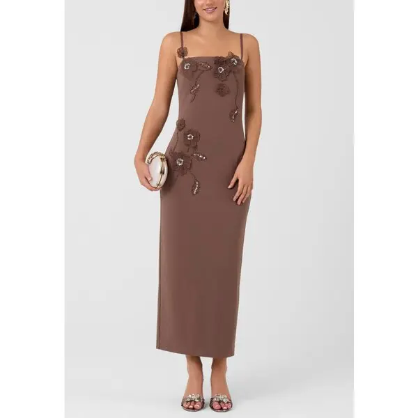 Rachel Rachel Roy Aurea Embellished Midi Dress - Umber