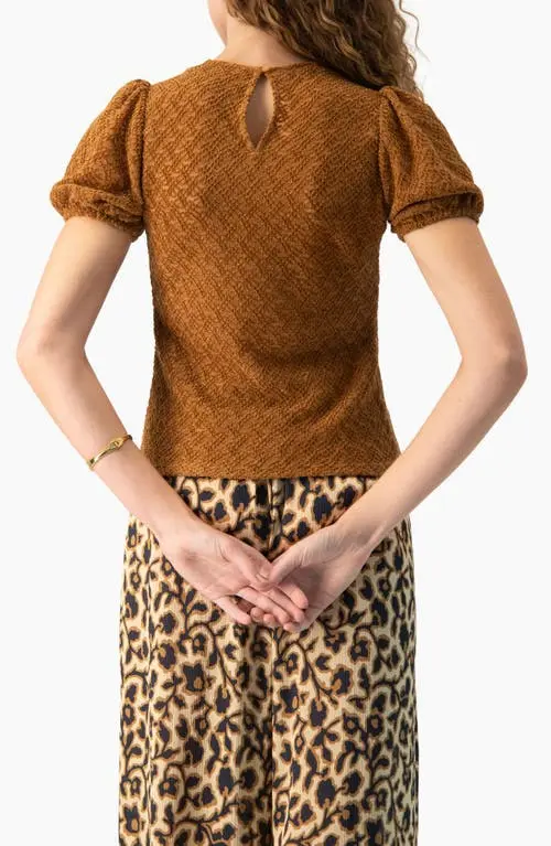 IVONNE Button-front Knit Crewneck Blouse