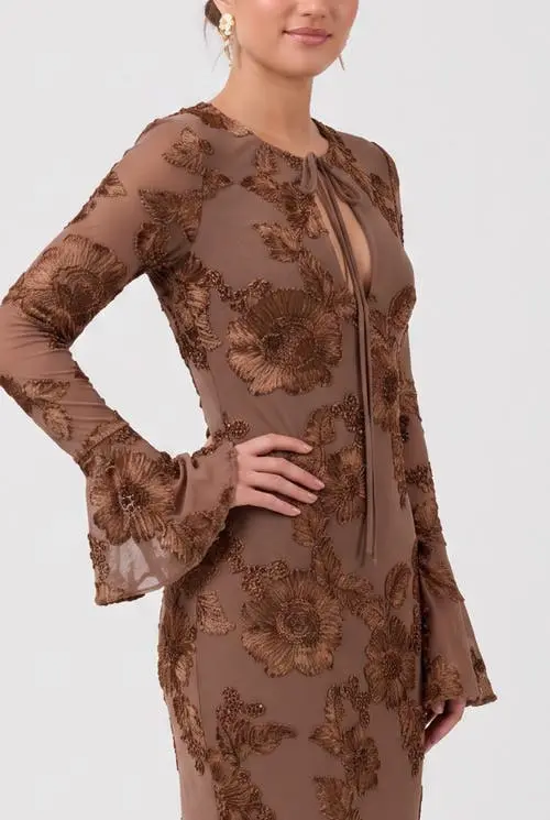 Rachel Rachel Roy Juliet Long Sleeve Soutache Maxi Dress